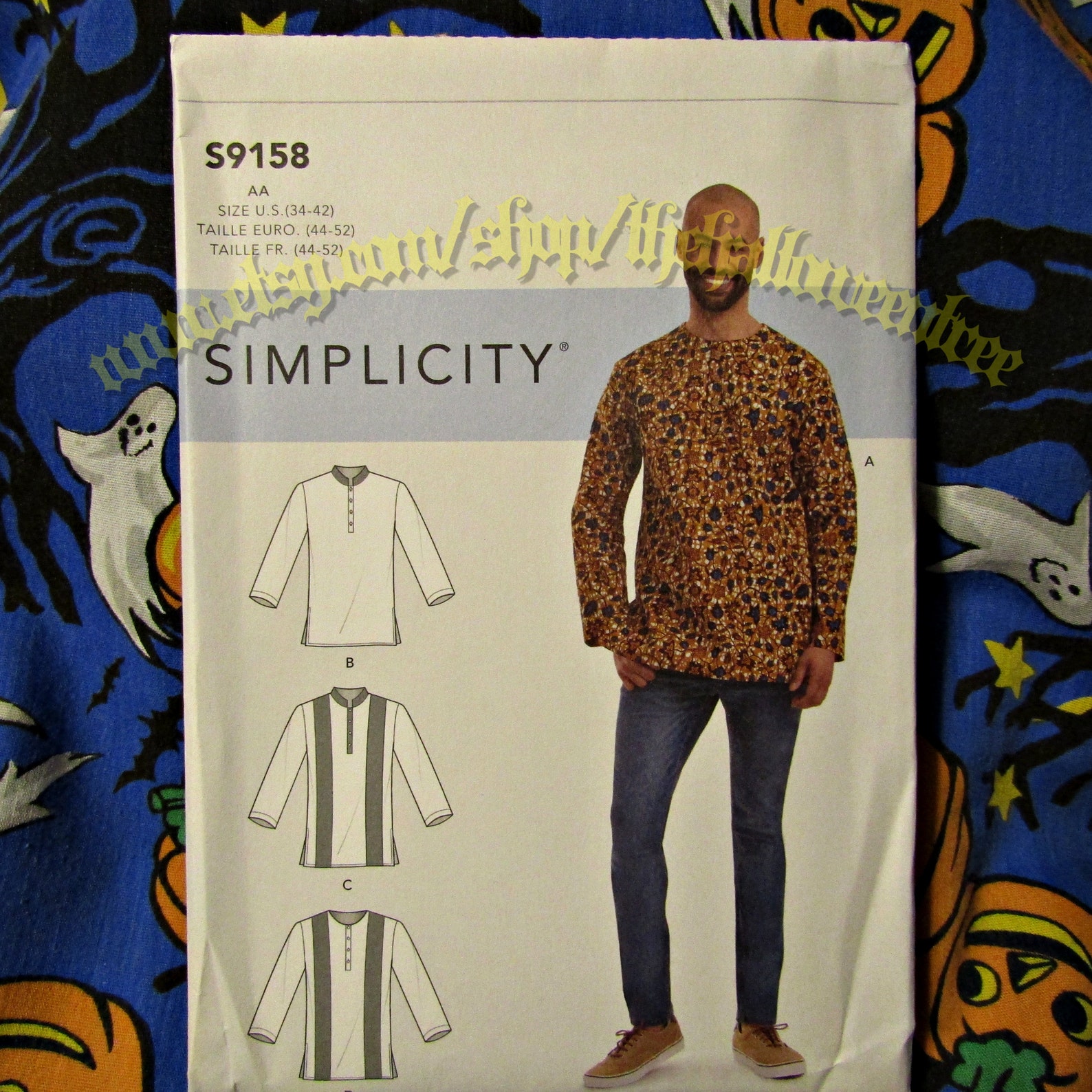 Simplicity 9158 Kurta Tunic Half Button Shirt Wedding Sewing Patterns ...