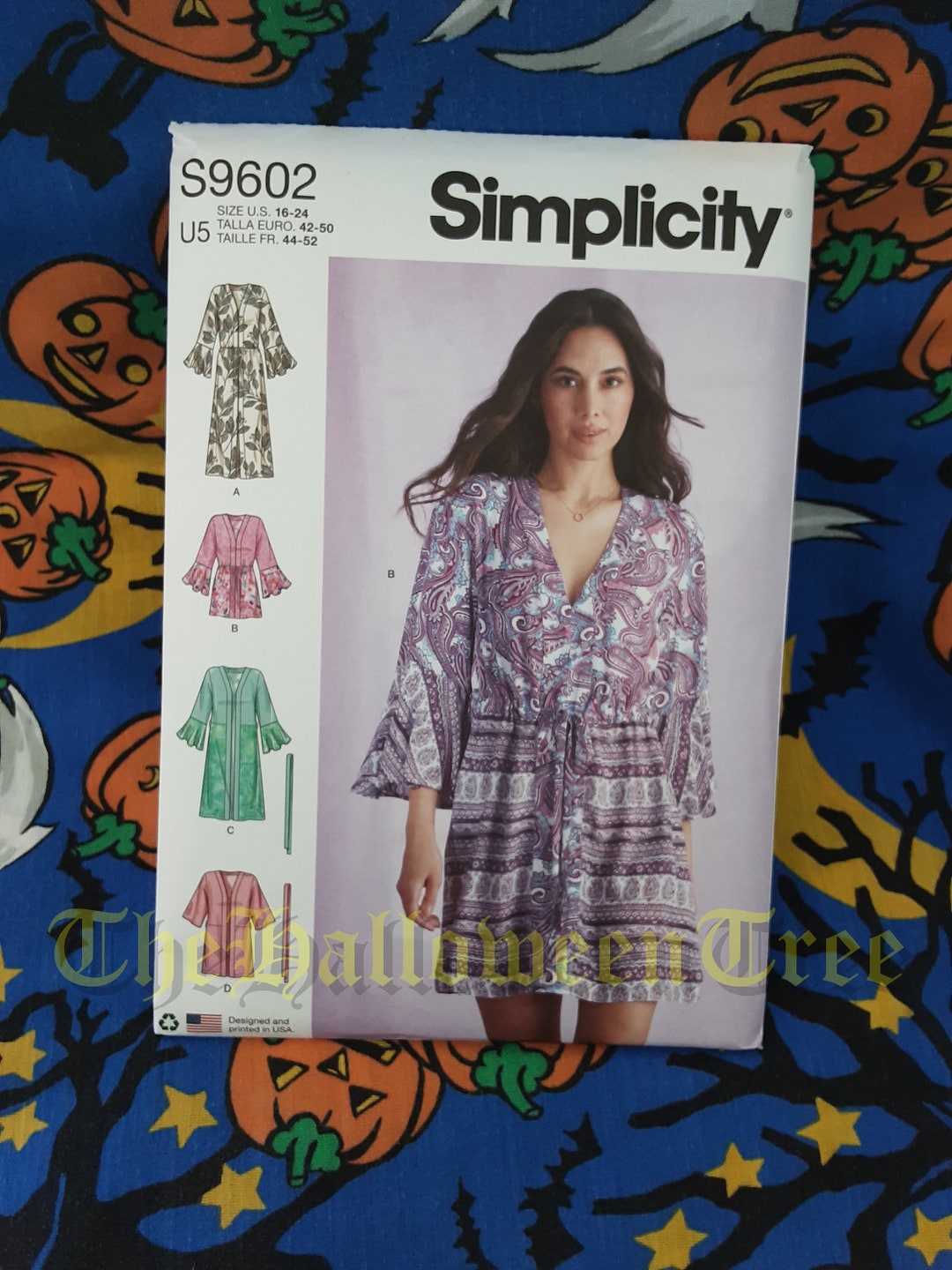Simplicity S9602 Sizes 16-24 Caftan Wrap Kimono Dress Cardi Robe 9602 ...