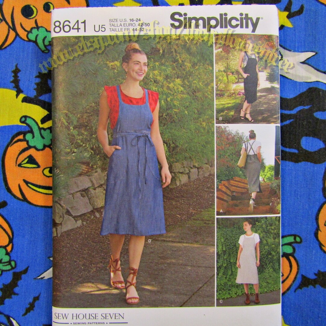 Simplicity 8641 Simple Jumper Apron Dress Sewing Pattern Sizes 16-24 ...