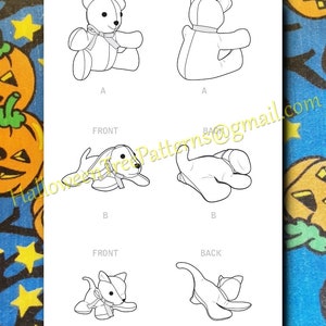Simplicity 9360 Plushies Stuffed Animal Simple Sewing Patterns Teddy ...