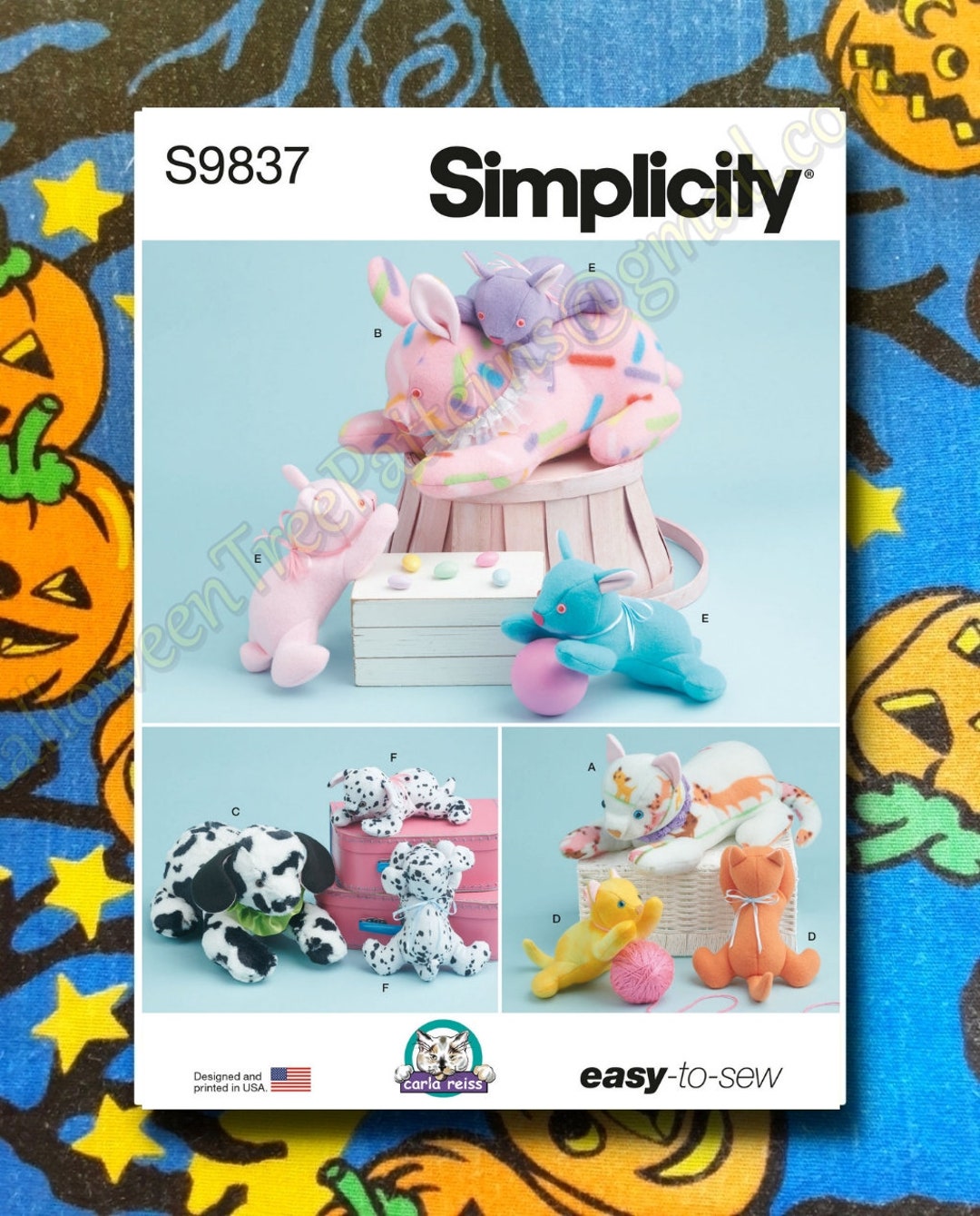 Simplicity 9837 Plushies Stuffed Animal Simple Sewing Patterns Bunnehs ...