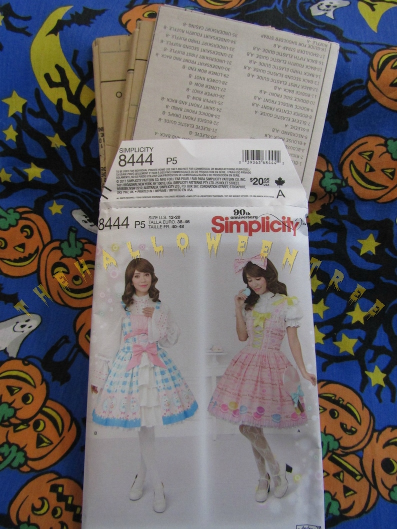 Simplicity 8444 Lolita Kawaii Dress Sewing Pattern Sizes 12-20 - Etsy