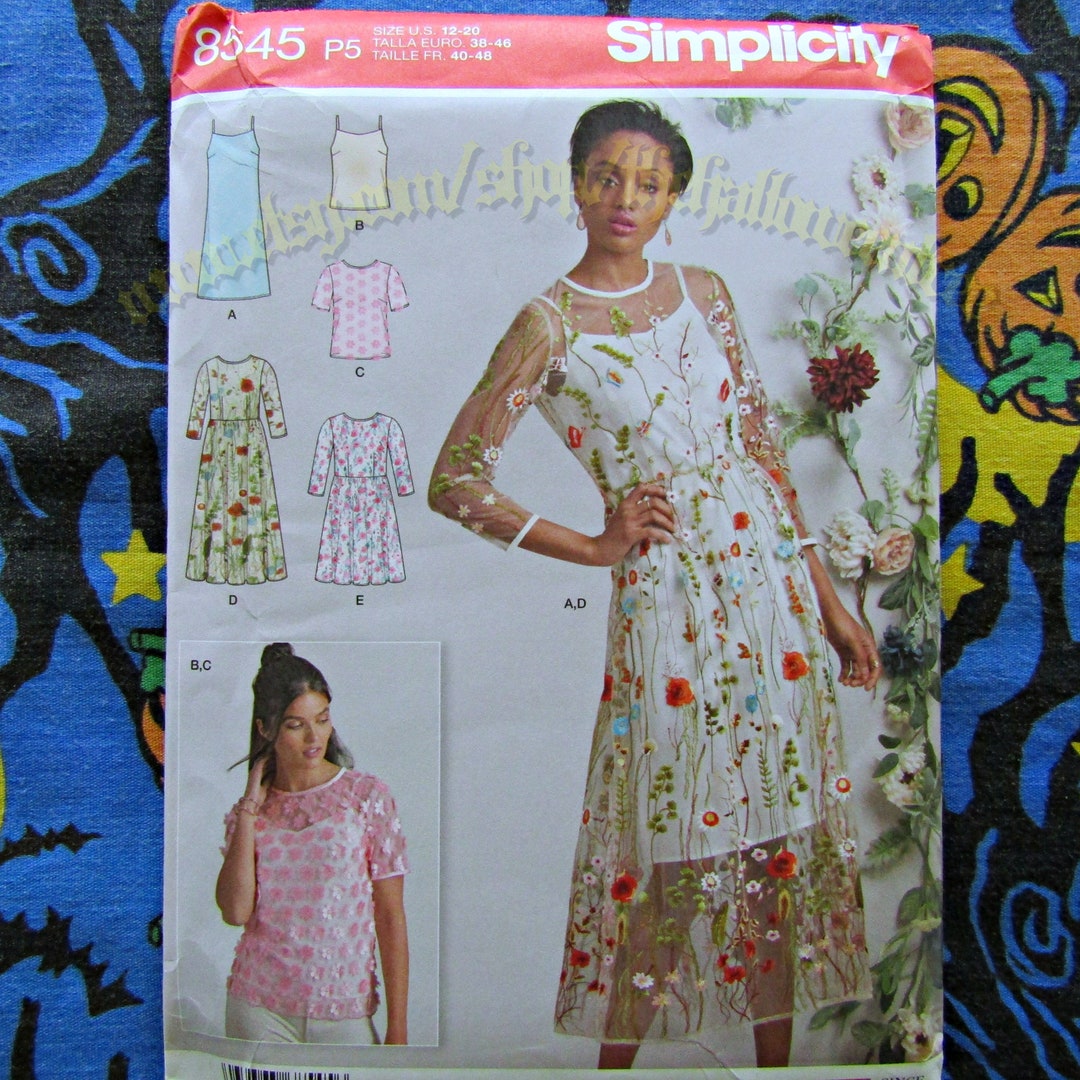 Simplicity 8545 12-20 Dress Top Slip Cami Sewing Pattern Set 12-20 ...