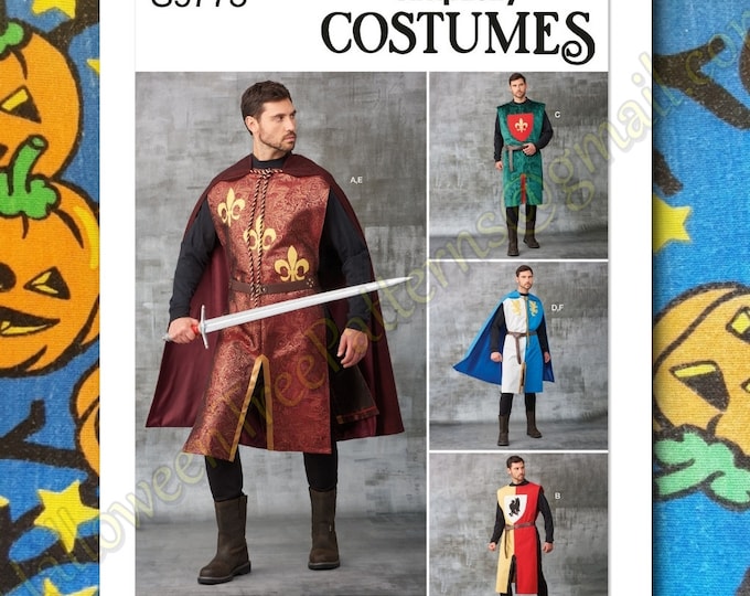 Simplicity 9775 Renaissance Tabard Cape Tunic and Jerkin Adult Sizes ...