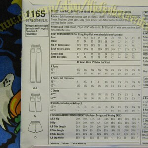 Simplicity 1165 Pull on Pants and Shorts Various Lengths Sewing Pattern ...