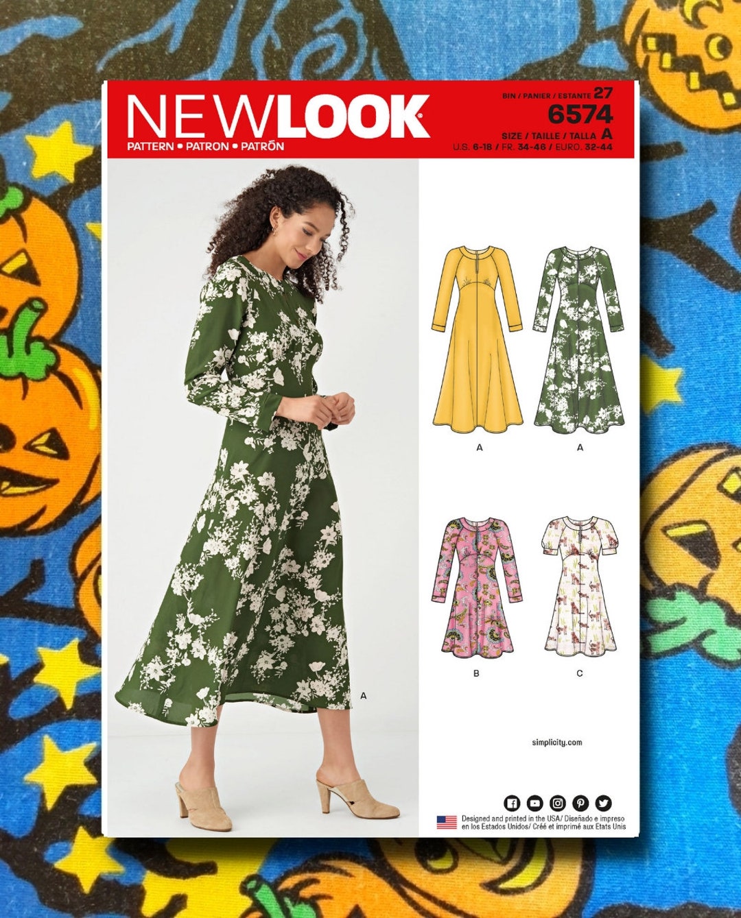 New Look 6574 Easy Raglan Dress for Woven Fabrics Sewing Pattern Sizes ...