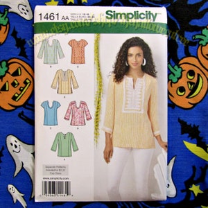 Simplicity 1461 Kurta Tunic Top Simple Boho Sewing Pattern Sizes 10-18 ...