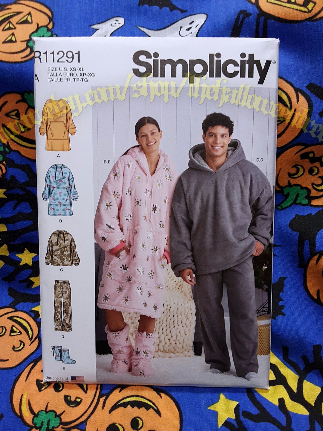 Simplicity 9456 R11291 Hoodie Oversized Adult Pajamas Loungewear ...