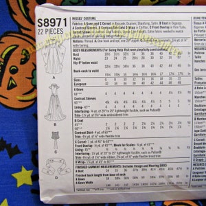 Simplicity S8971 Fairy Princess Witch Dress Gown Costume Sewing Pattern ...