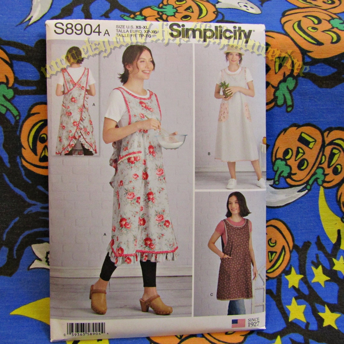 Simplicity 9312 Wrap Apron Dress Sewing Pattern Adult Sizes Xs-xl S8904 ...