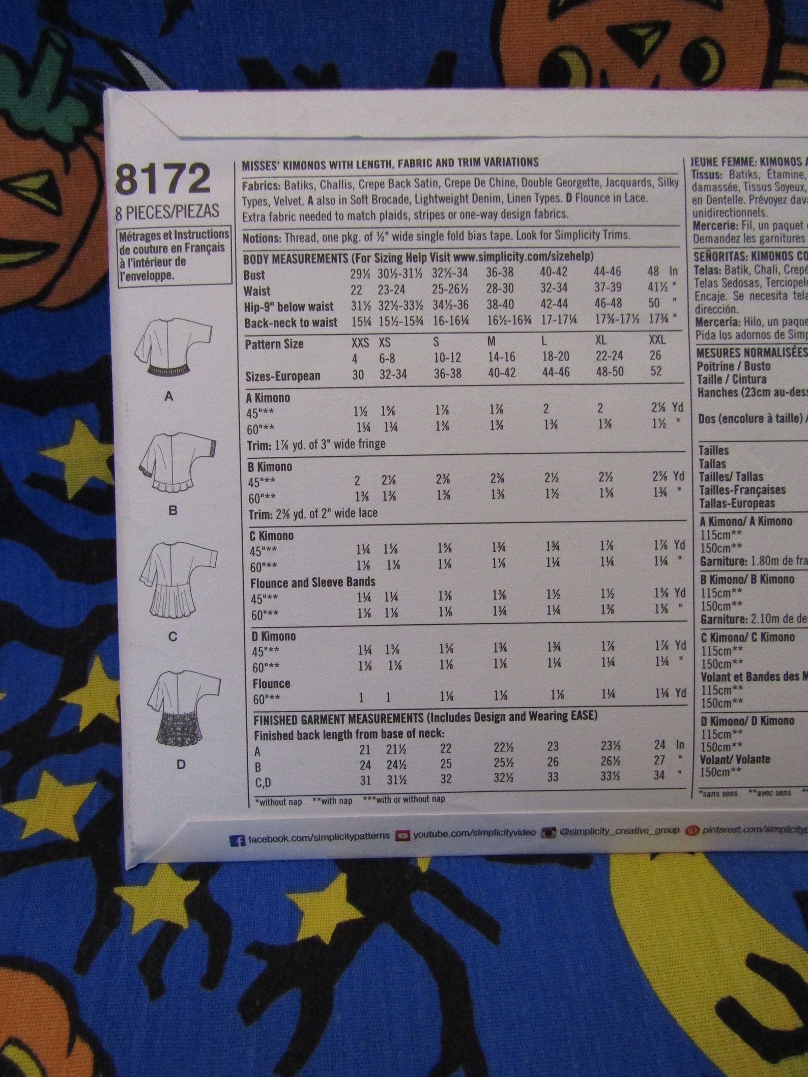 Simplicity 8172 Kimono Style Cardigan Sewing Pattern XXS-XXL - Etsy