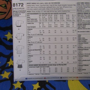 Simplicity 8172 Kimono Style Cardigan Sewing Pattern XXS-XXL S8172 - Etsy