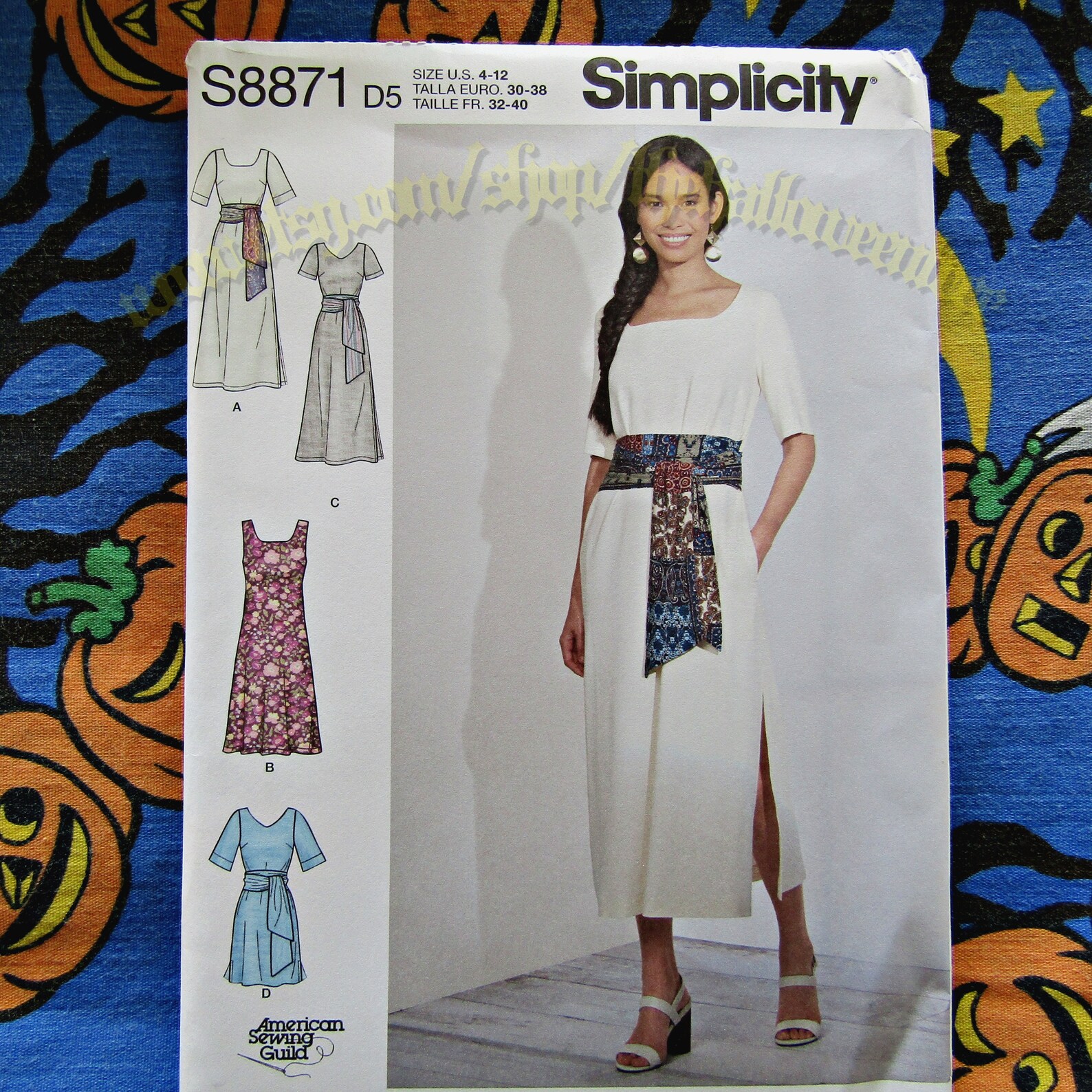 Simplicity 8871 4-12 Dress With Neckline Variation and Belt | Etsy