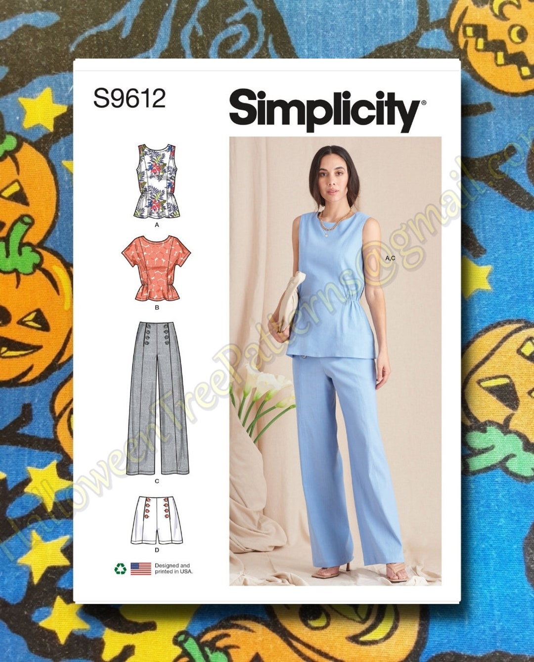 Simplicity 9612 Blouse Pants Shorts Separates Sewing Pattern Sizes 14 ...