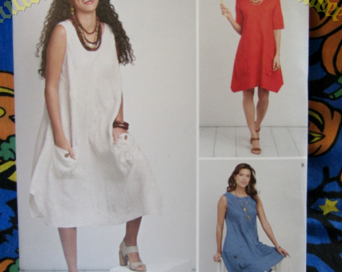 Simplicity 8640 Simple Lagenlook Tunic House Dress Handkerchief Sewing ...