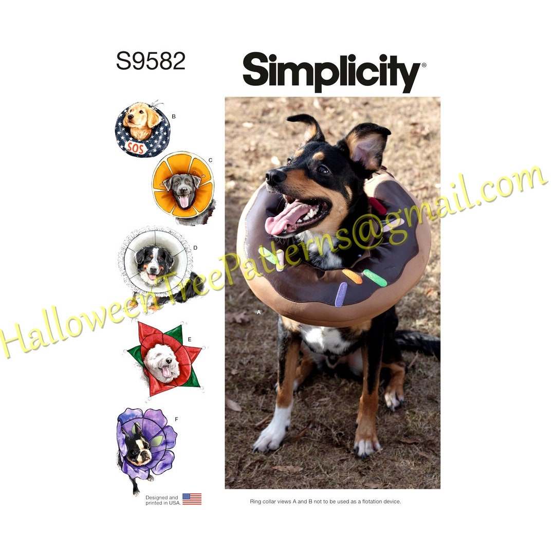 Simplicity 9582 Pet Elizabethan Collars Ecollars Cones Sewing Pattern ...