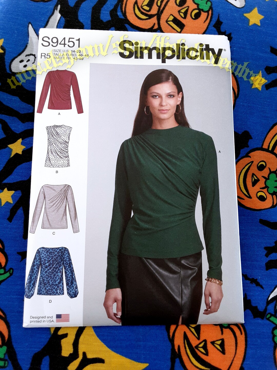 Simplicity 9451 Knit Blouse Top Sizes Sewing Pattern 14-22 S9451 R11266 ...