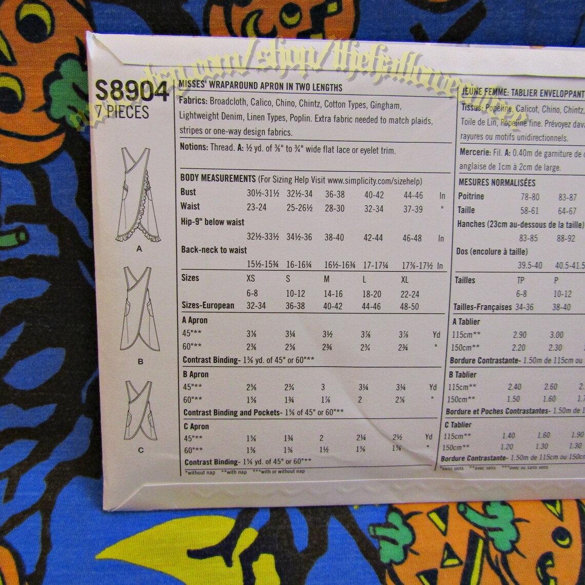 Simplicity 9312 Wrap Apron Dress Sewing Pattern Adult Sizes - Etsy