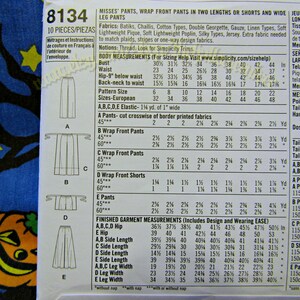 Simplicity 8134 Wrap Pants Harem Wide Leg and Shorts in Various Lengths ...
