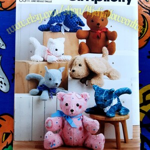 Simplicity 9360 Plushies Stuffed Animal Simple Sewing Patterns Teddy ...