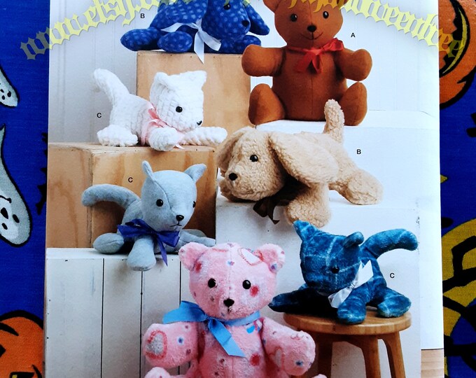 Simplicity 9360 Plushies Stuffed Animal Simple Sewing Patterns Teddy ...