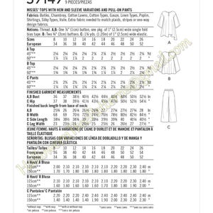 Simplicity 9149 Boho Blouse Top and Pants Sewing Pattern Sizes 18-26 ...