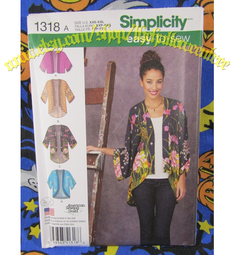 Simplicity 9124 Kimono Cardigan Sewing Pattern XXS-XXL S9124 - Etsy