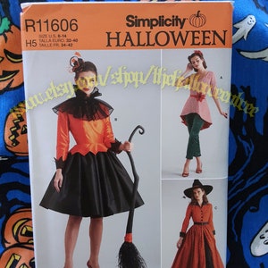 Simplicity 9632 R11606 6-14 Costume Dress Pants Witch Dress Sewing ...