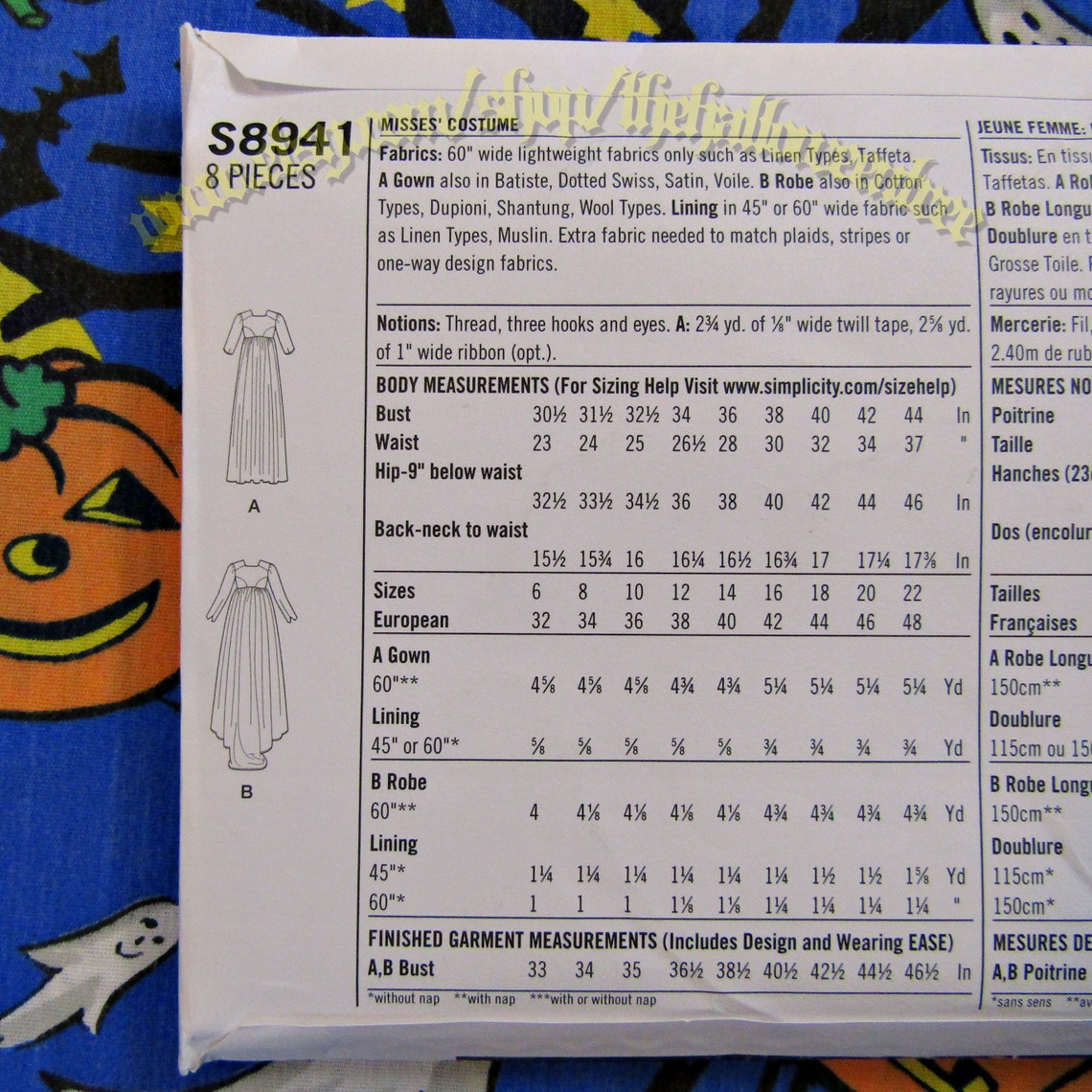 Simplicity 8941 18th Cent Baroque 1700s Dress Sewing Pattern | Etsy