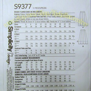 Simplicity 9377 Skirt Sewing Pattern Pleated Length Options Sizes 16-24 ...