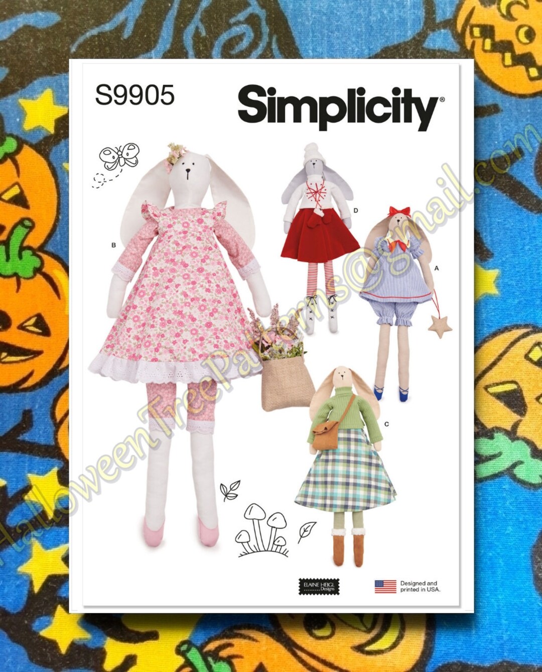 Simplicity 9905 Plushies Stuffed Animal Simple Sewing Patterns Lanky ...