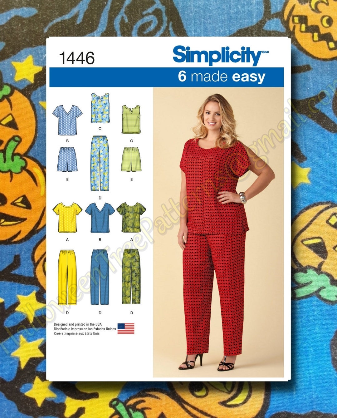 Simplicity 1446 Sewing Pattern Pajamas Sleepwear Scrubs Sizes 26-32 ...