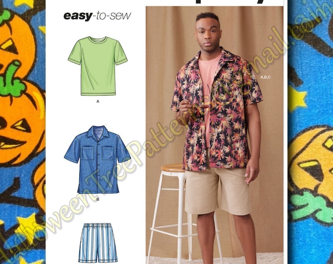 Simplicity 9960 Mens Hawaiian Shirts and Shorts Tshirt Cabana Set ...
