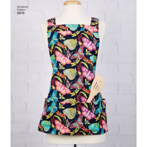 Simplicity 9409 Apron Dress Smock Sewing Pattern Sizes XS-XL S8816 9409 ...