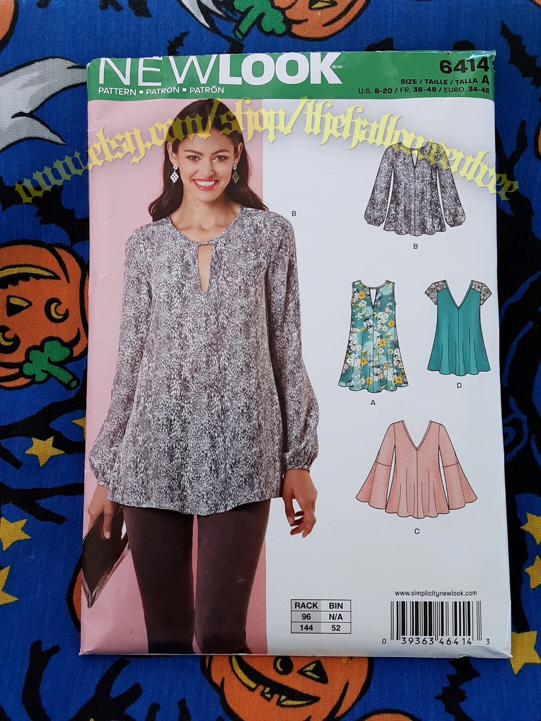 New Look 6414 Tunic Top Boho Farmhouse Blouse Sewing Pattern Sizes 8-20 ...
