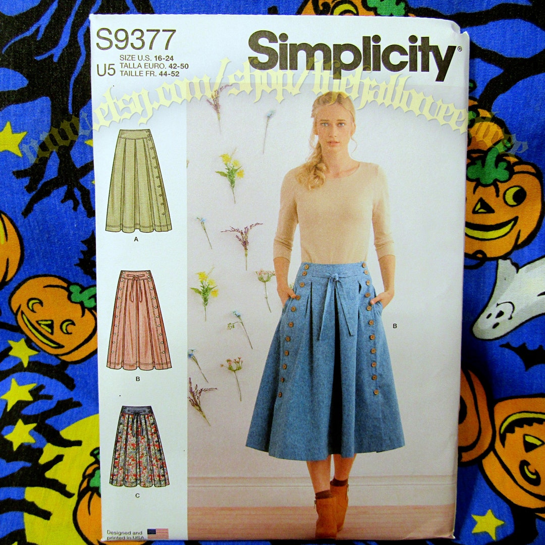 Simplicity 9377 Skirt Sewing Pattern Pleated Length Options Sizes 16-24 ...