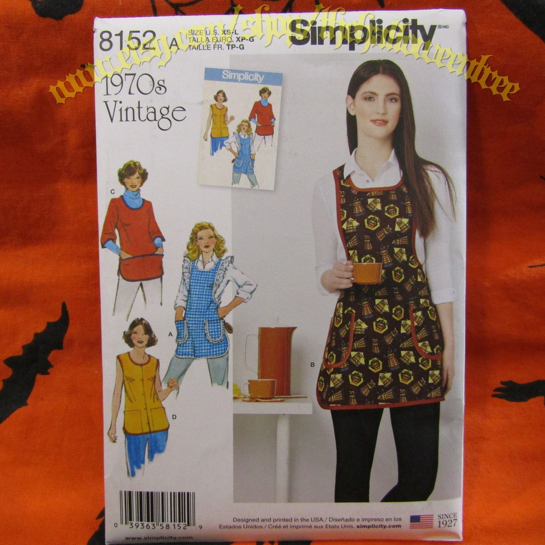 Simplicity 8152 Vintage Style Apron Sewing Pattern Adult Sizes Extra ...
