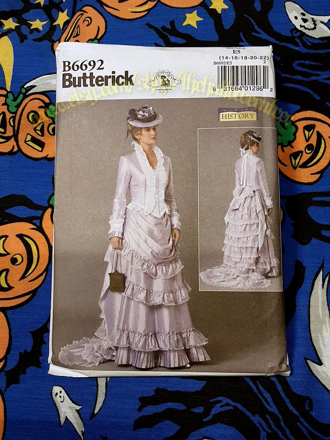 Butterick 6692 Victorian Edwardian Dress Gown Sewing Pattern 14-22 ...