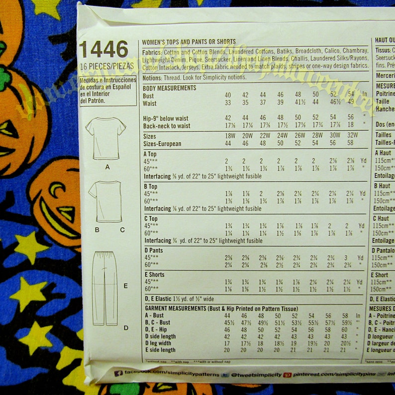 Simplicity 1446 Sewing Pattern Pajamas Sleepwear Scrubs Sizes - Etsy