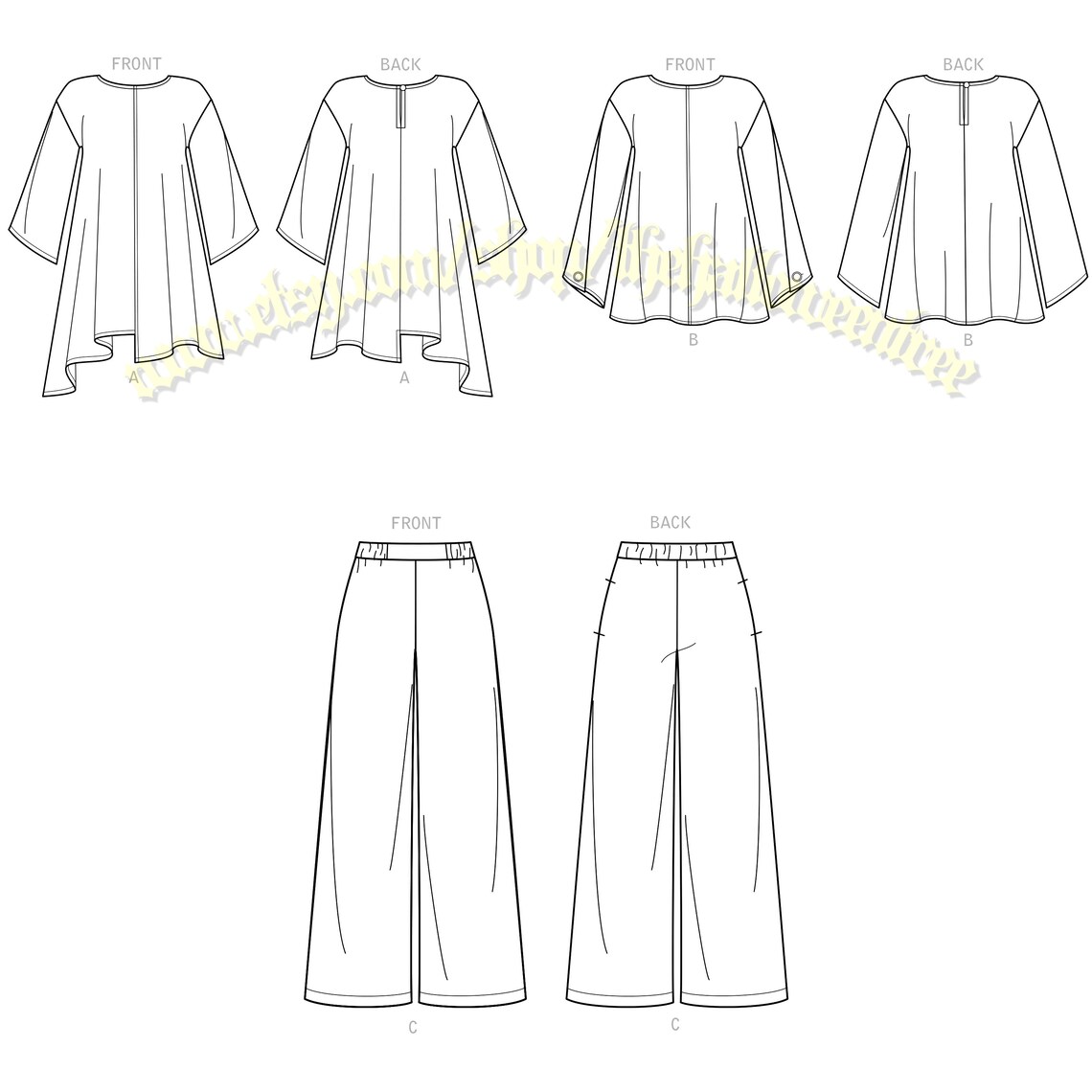 Simplicity 9149 Boho Blouse Top and Pants Sewing Pattern | Etsy