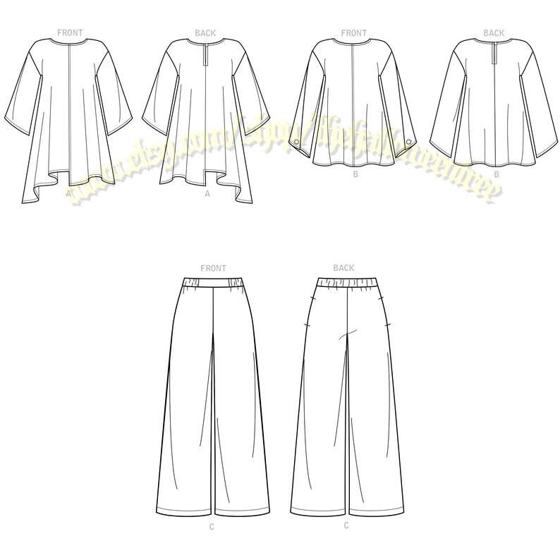 Simplicity 9149 Boho Blouse Top and Pants Sewing Pattern | Etsy