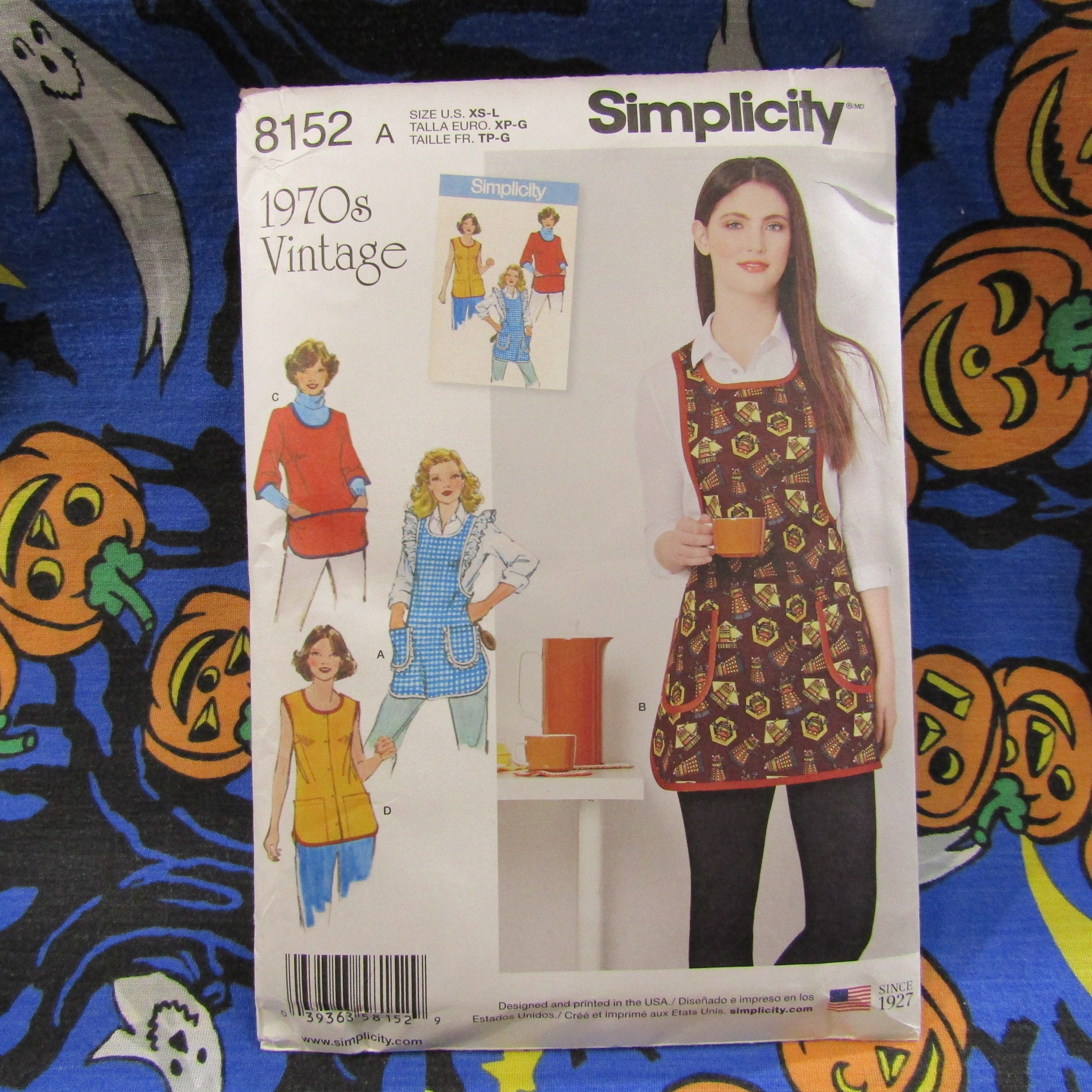 Simplicity 8152 Vintage Style Apron Sewing Pattern Adult Sizes Extra ...
