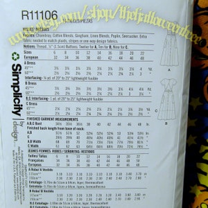 Simplicity 9324 Aka R11106 Dress Sewing Pattern Short Sleeve Options ...