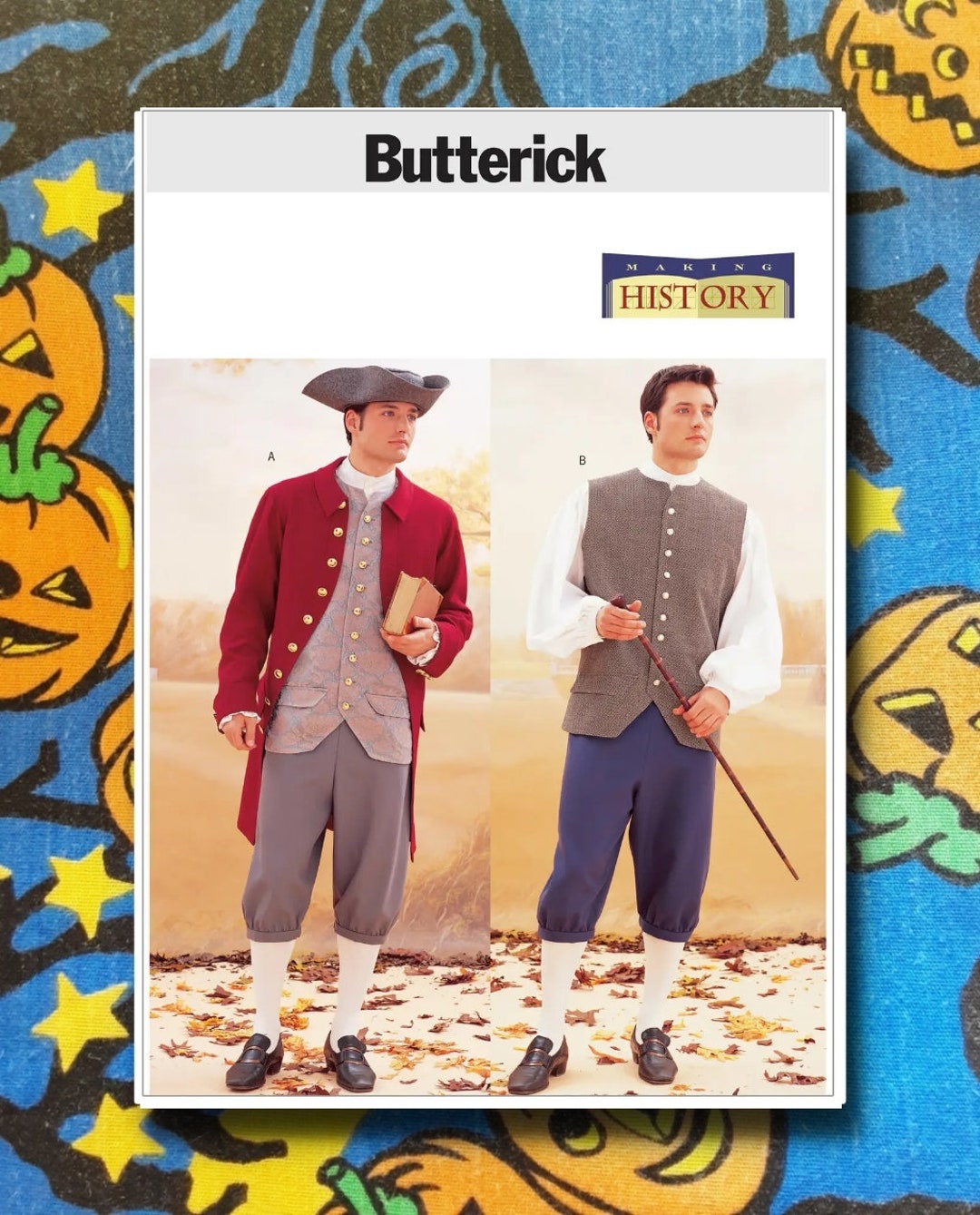 Butterick 3072 Revolutionary Coat Vest Shirt Pants and Hat Mens Sewing ...