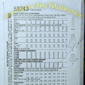Simplicity 8743 Skirt Sewing Pattern Pleated Length Options Sizes 14-22 ...