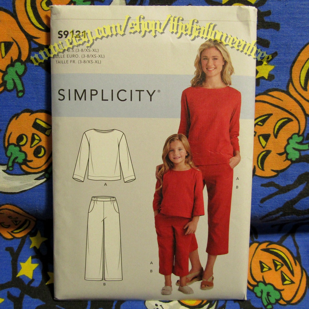 Simplicity S9121 Whole Family Pajamas Patterns Womens Childrens Jammies ...
