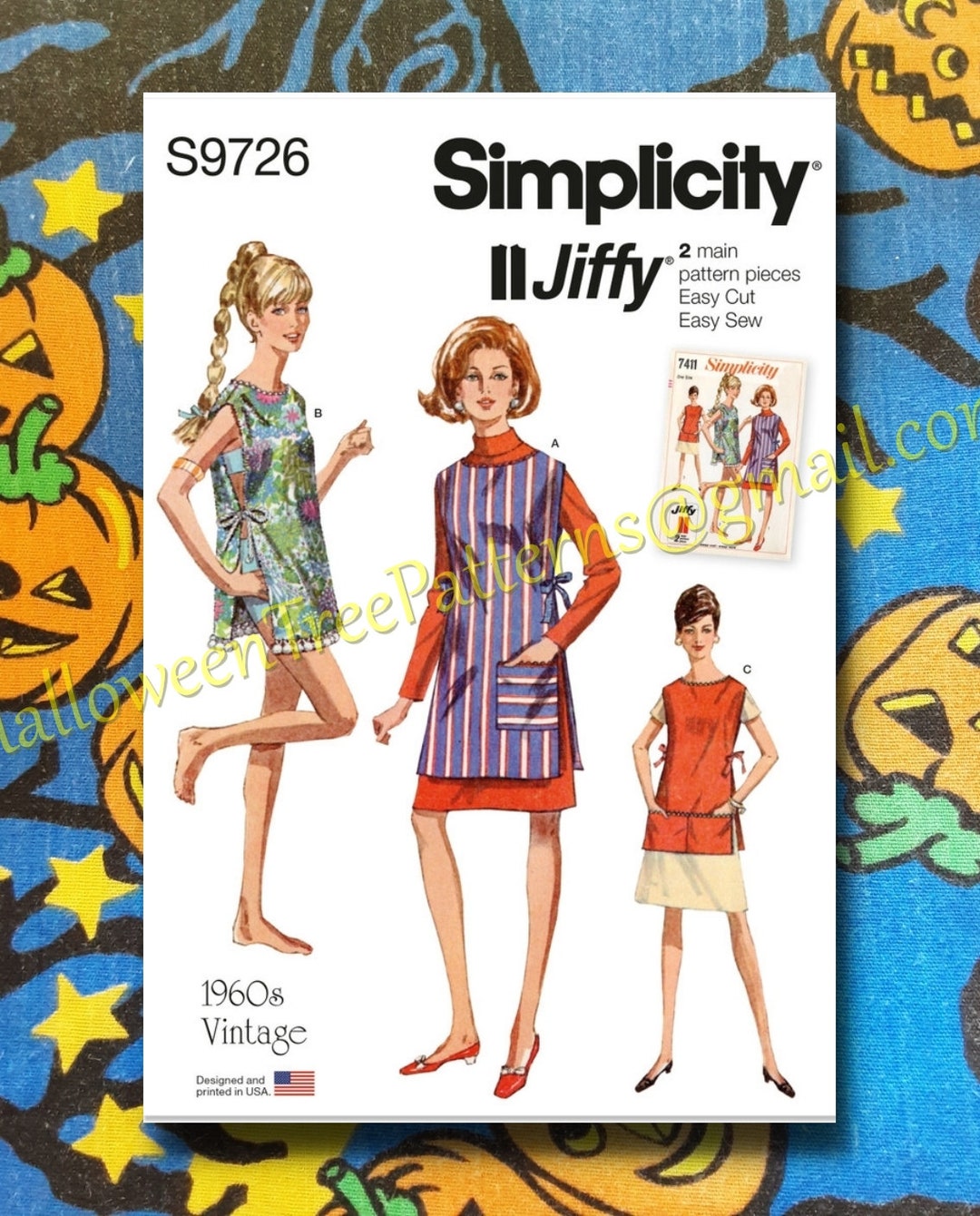 Simplicity 9726 Vintage Style Apron Sewing Pattern XS-XL S9726 - Etsy