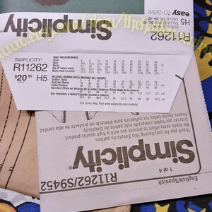 Simplicity 9452 R11262 Peasant Blouse Top Tunic Sewing Pattern Sizes 16 ...