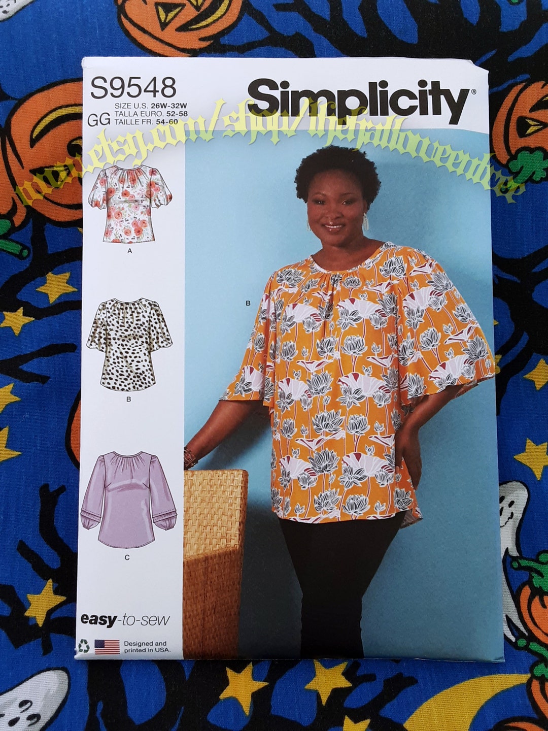 Simplicity S9548 Sz 26-32 Blouse Boho Top SEWING PATTERN Sizes 26-32 ...