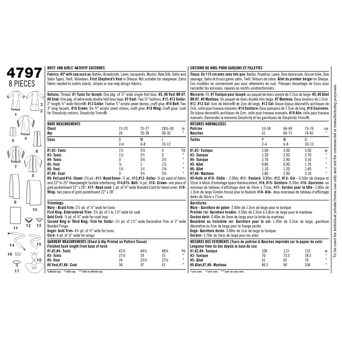 Simplicity 4797 Sewing Pattern KIDS Roman Easter Passion Play - Etsy